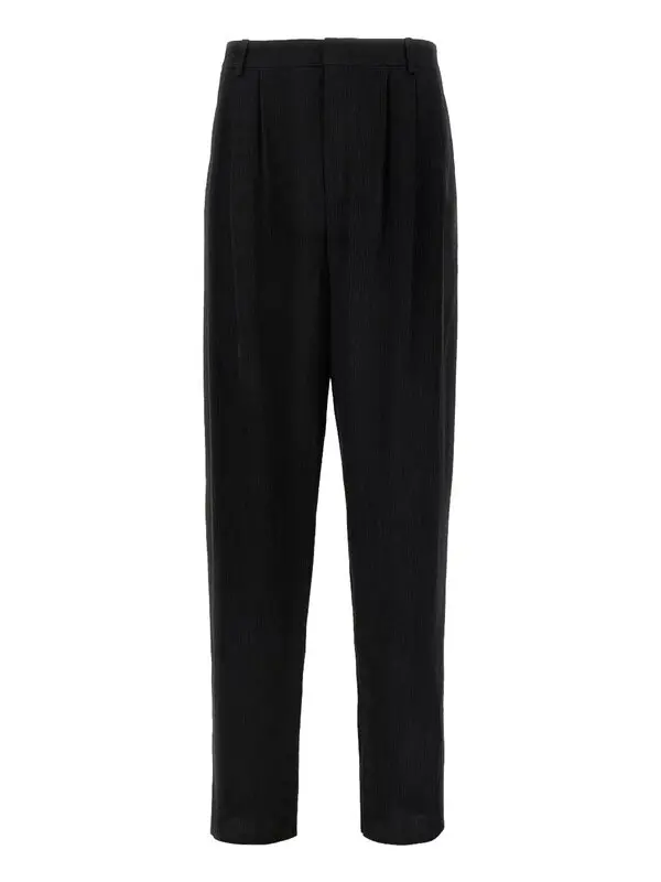 Saint Laurent Silk Trousers - Black