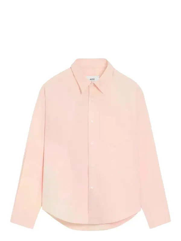 Ami De Coeur Embossed Boxy Shirt - Pink