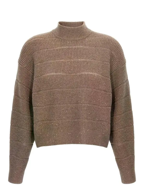 Brunello Cucinelli Sequin-embellished Sweater - Brown