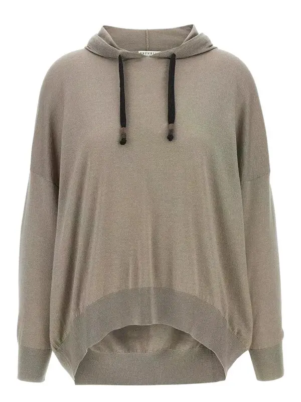 Brunello Cucinelli Hooded Relaxed Fit Sweater - Neutrals
