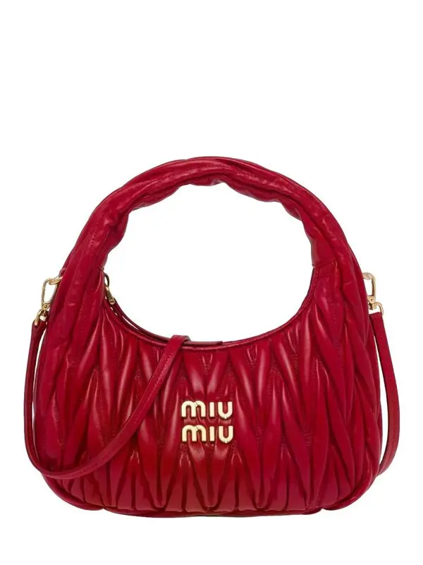 Miu Miu Mini Wander Matelassé Shoulder Bag - Red