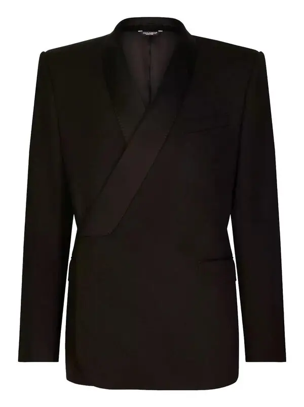 Dolce & Gabbana Sicilia-fit Double-breasted Tuxedo Blazer - Black