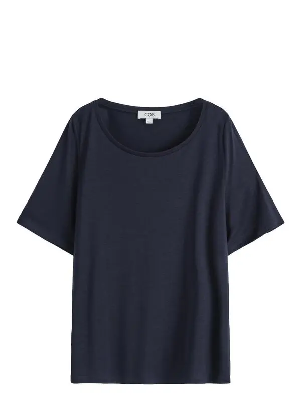 Cos Relaxed Scoop-neck T-shirt - Navy