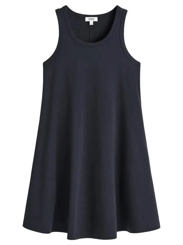 Cos Sleeveless Mini Swing Dress - Navy
