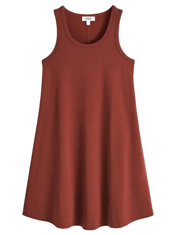 Cos Cotton-jersey Mini Swing Dress - Red