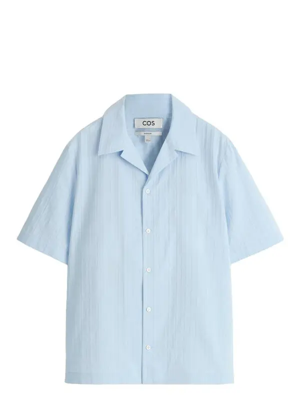 Cos Camp Collar Shirt - Light Blue