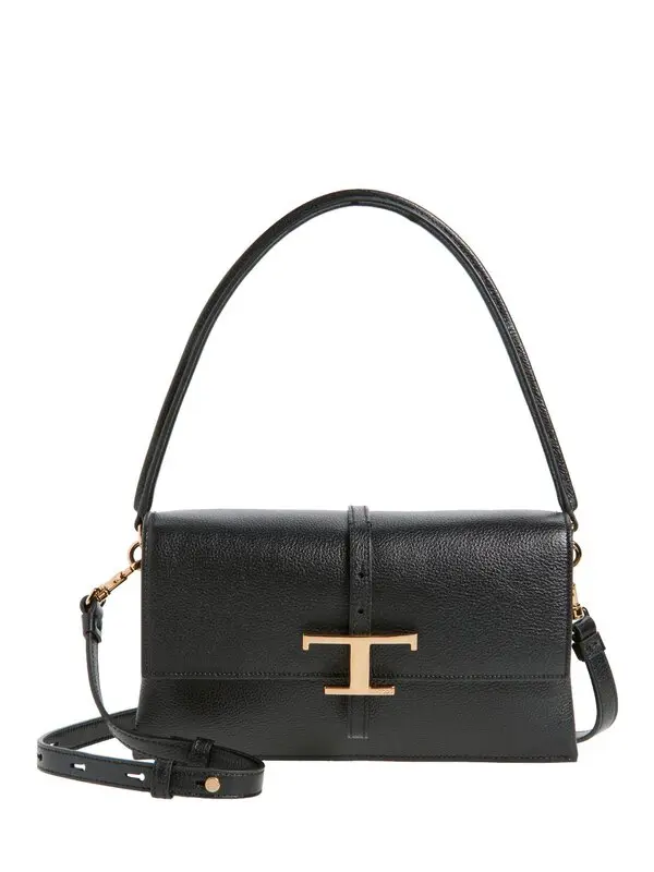 TOD'S Mini T Timeless Leather Shoulder Bag - Nero