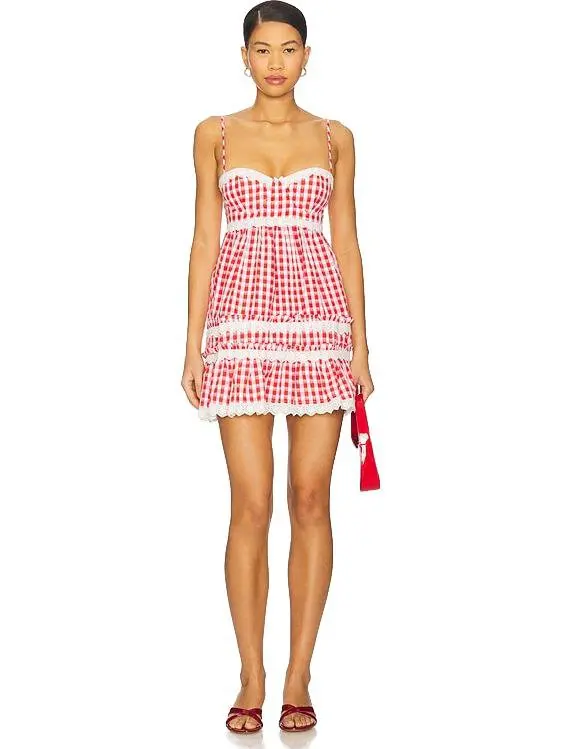 Majorelle Roxy Mini Dress - Red & White Check