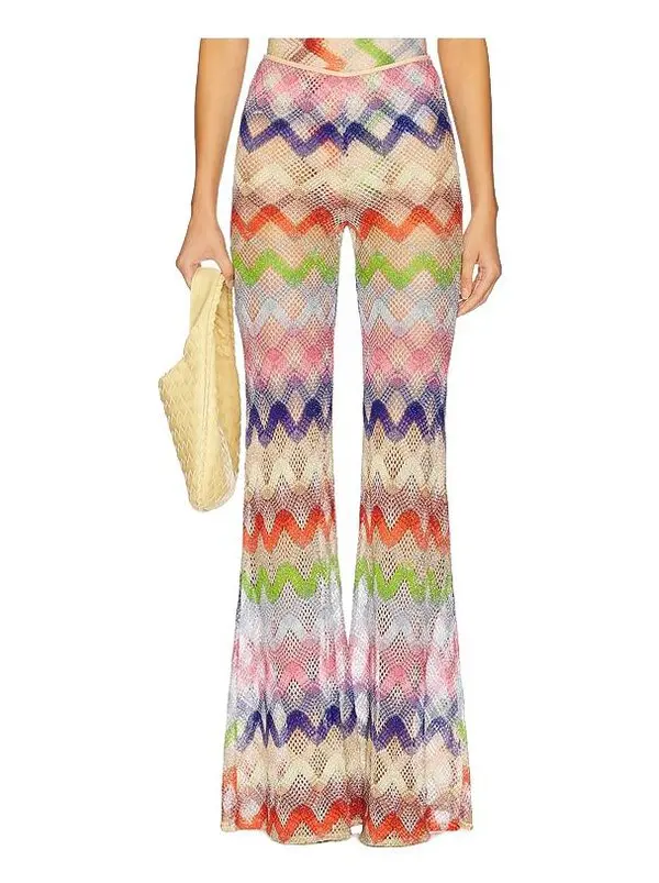 Missoni Color Blocked Crochet Trousers - Multi Light