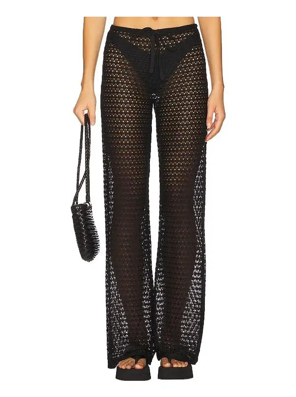 LOVERS AND FRIENDS Tanya Crochet Pant - Black