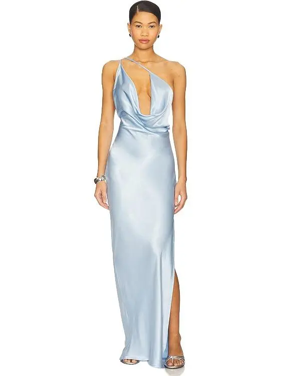 SNDYS X Johanna Cowl Neck Maxi Dress - Sky Blue