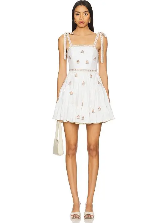 ROSEWATER HOUSE Naz Mini Dress - White & Pink