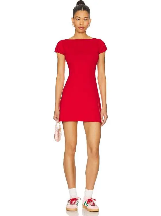 Frankies Bikinis Slumber Knit Mini Dress - Cherry