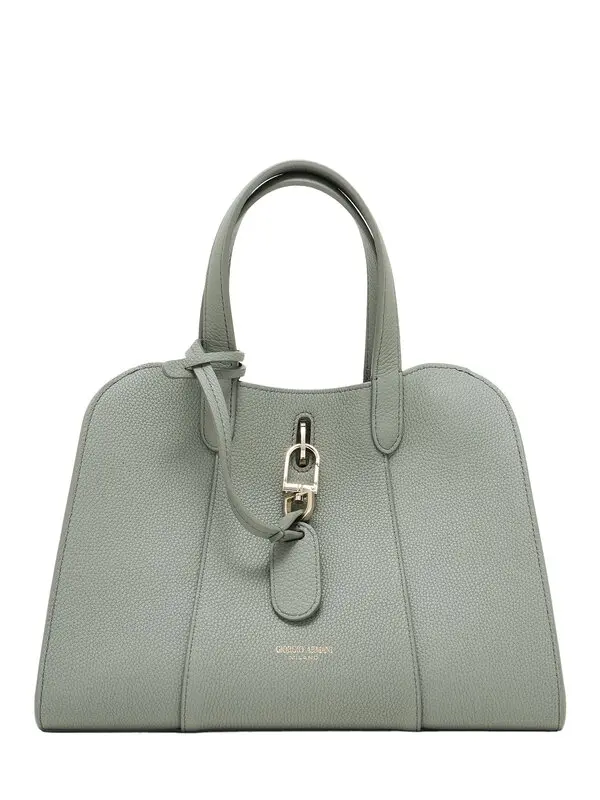 Giorgio Armani Small Pebbled Leather Tote Bag - Green