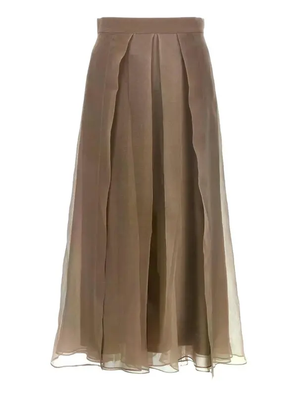 Brunello Cucinelli Pleated Maxi Skirt - Grey