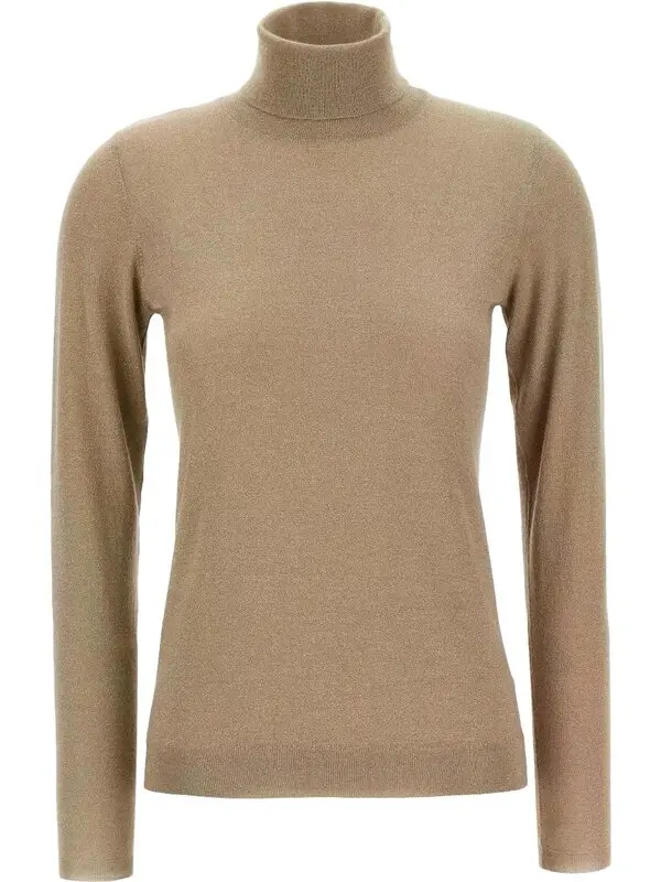 Brunello Cucinelli Long-sleeved Roll-neck Sweater - Gold