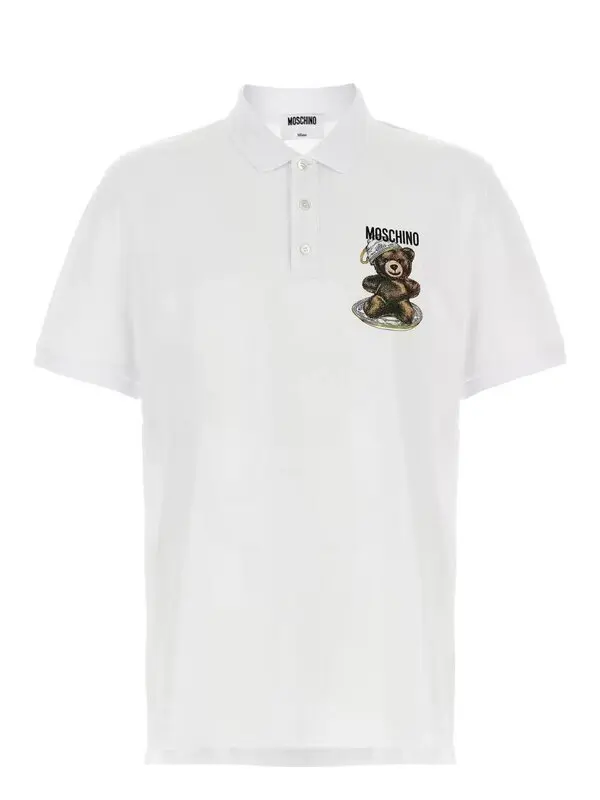 Moschino Teddy-print Polo Shirt - White