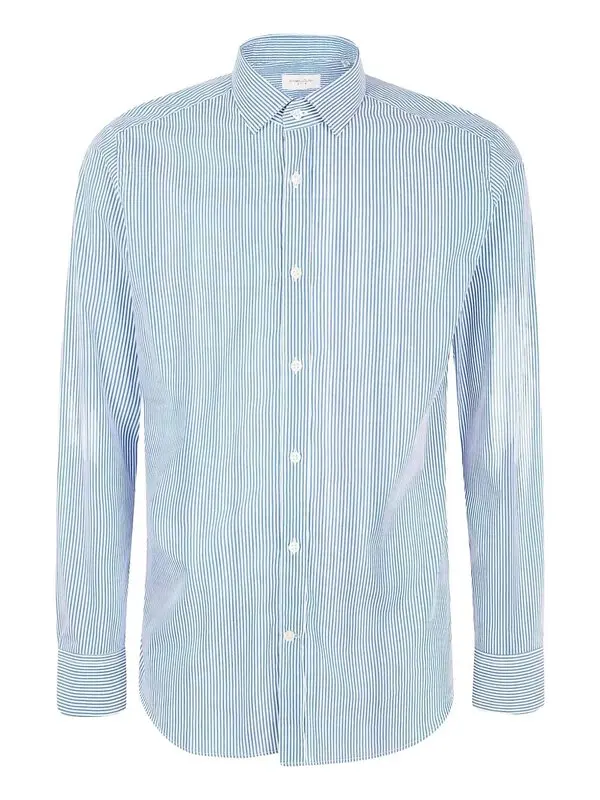 TINTORIA MATTEI 954 Striped Button-up Shirt - Blue