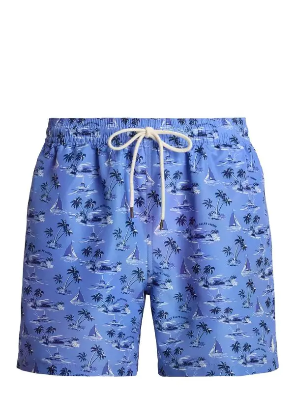 Polo Ralph Lauren Traveler Graphic-print Swim Shorts - Blue