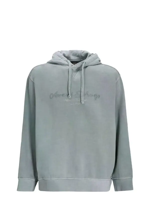 Armani Exchange Logo-embroidered Hoodie - Blue