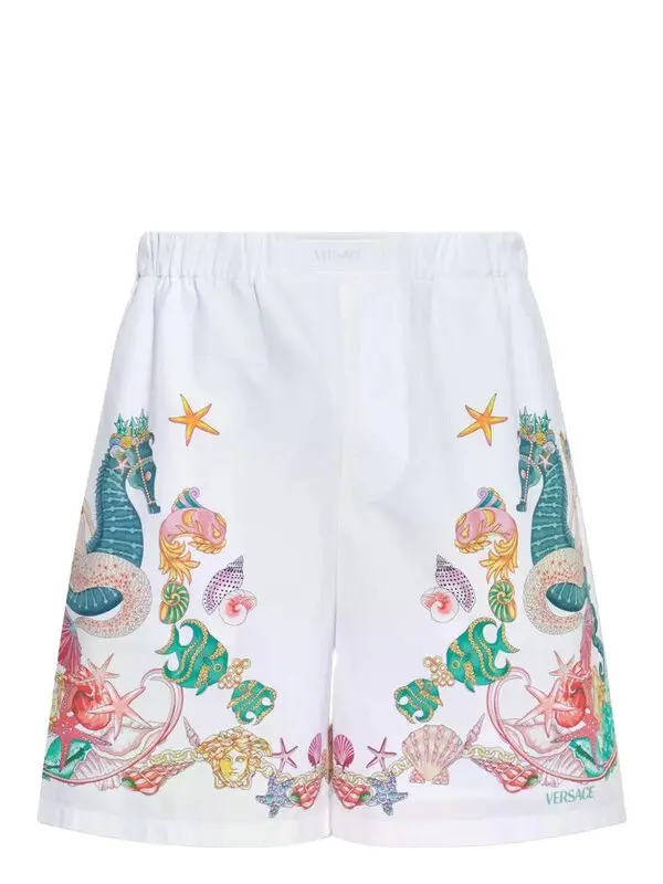 Versace Graphic-print Shorts - White