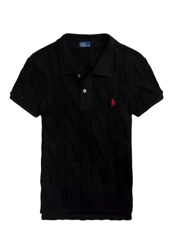 Polo Ralph Lauren Cable-knit Polo Shirt - Black