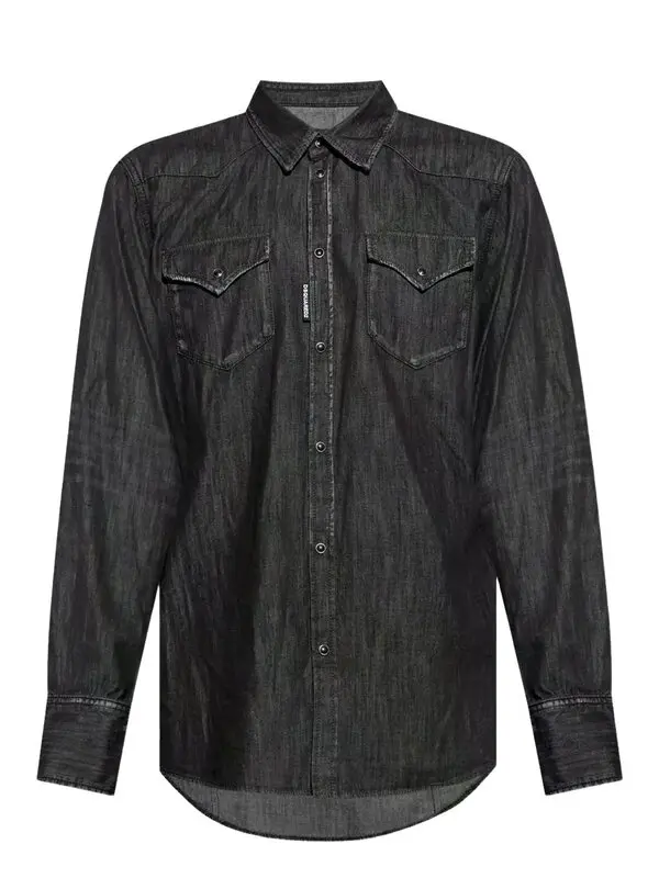 Dsquared2 Long-sleeved Denim Shirt - Black