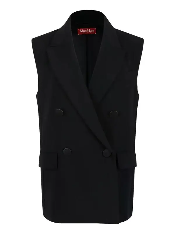 Max Mara Pomez Double-breasted Waistcoat - Black