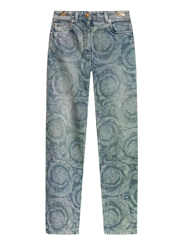 Versace Baroque-patterned Jeans - Blue