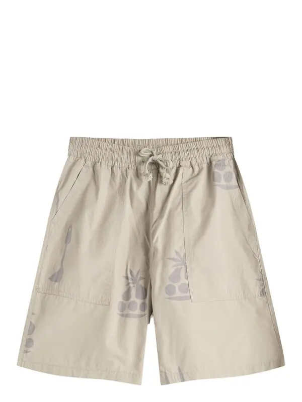 SERVICE WORKS Poplin Printed Chef Shorts - Stone