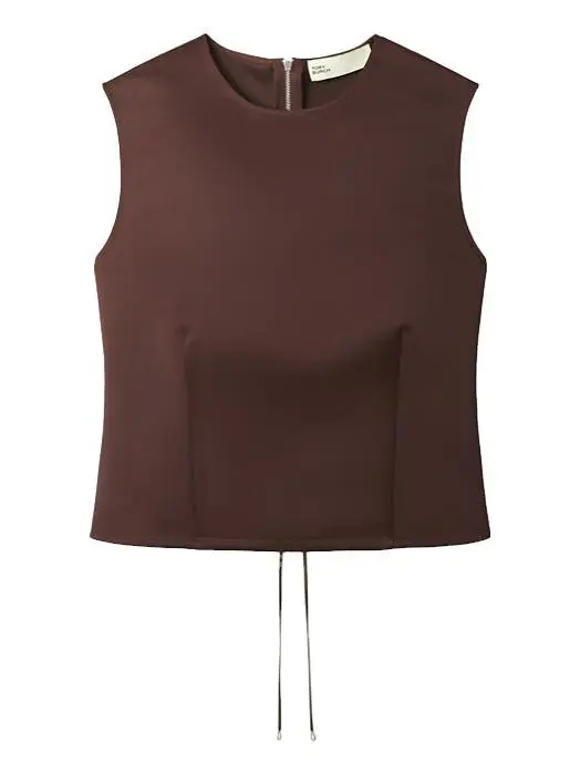 Tory Burch Satin Shell Top - Dark Sangria