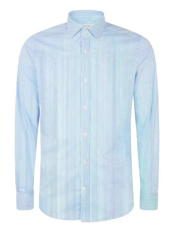 TINTORIA MATTEI 954 Striped Button-up Shirt - Blue