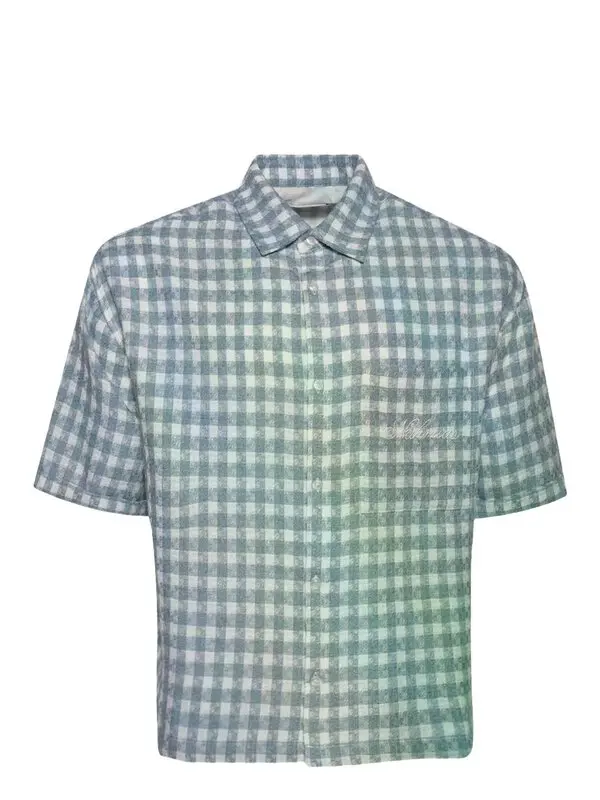 NAHMIAS Checked Short-sleeve Shirt - Blue