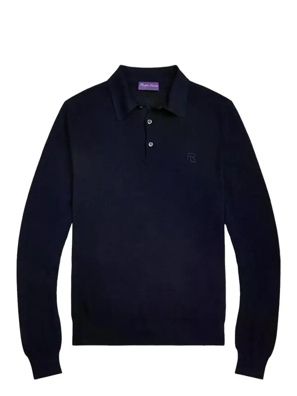 Ralph Lauren Purple Label Fine-knit Polo Shirt - Blue
