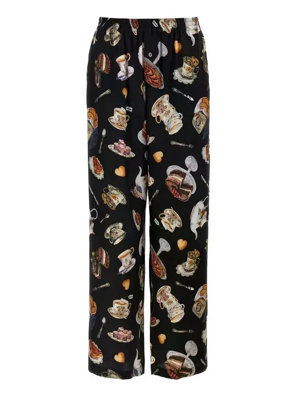 Moschino Printed Trousers - Black