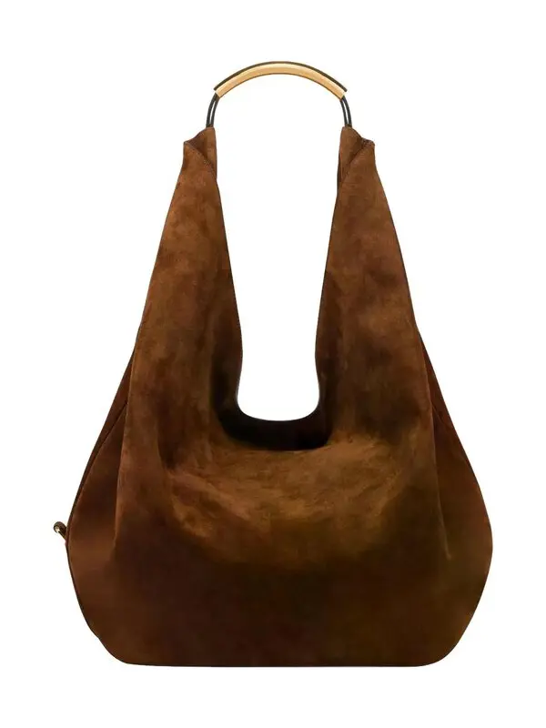 Moschino Handle Me Leather Shoulder Bag - Brown