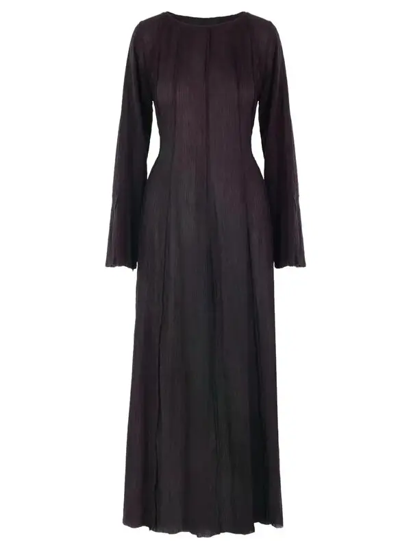 MARIA CALDERARA Pleated Long-sleeve Dress - Black