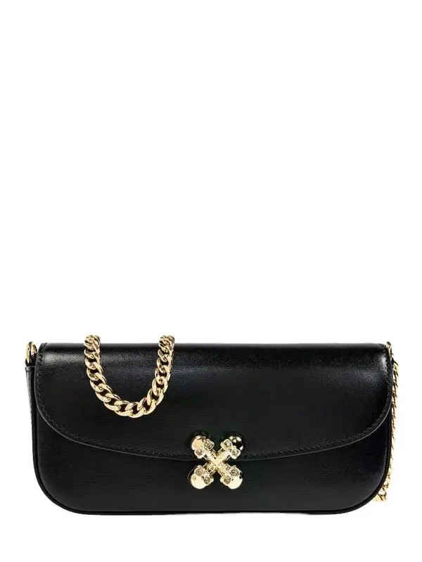 Alexander McQueen Skull Flower Shoulder Bag - Black