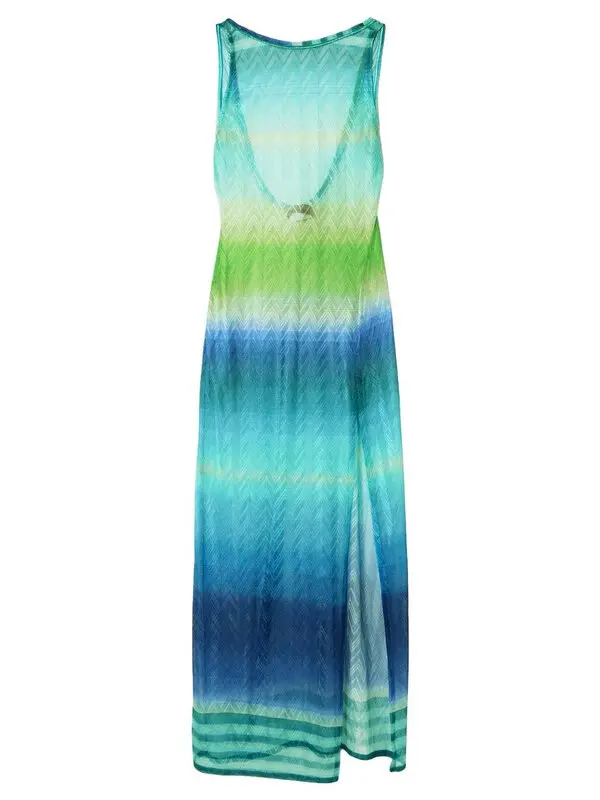 Missoni Dégradé Crochet-knit Maxi Dress - Blue