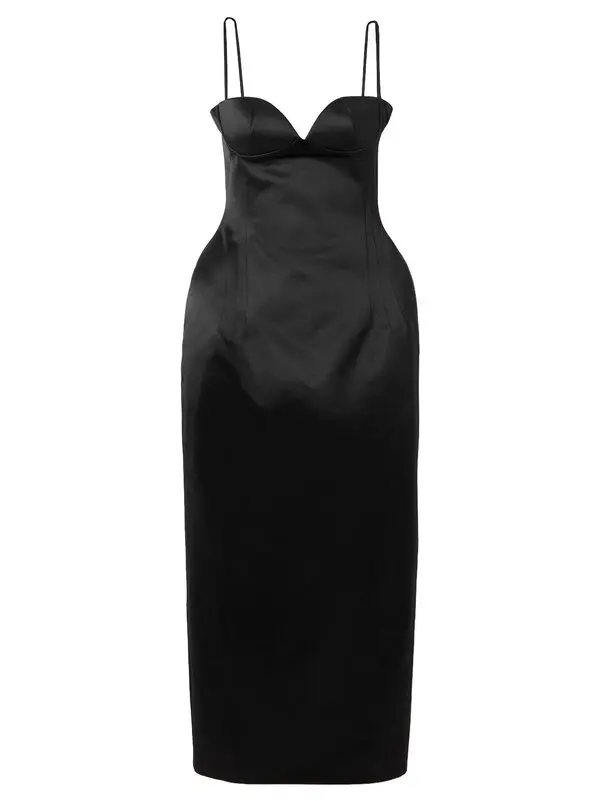 Magda Butrym Satin Midi Dress - Black