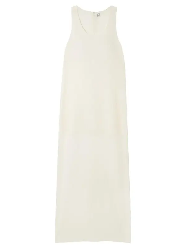 TOTÊME Cotton And Silk-blend Crepon Midi Dress - Ecru
