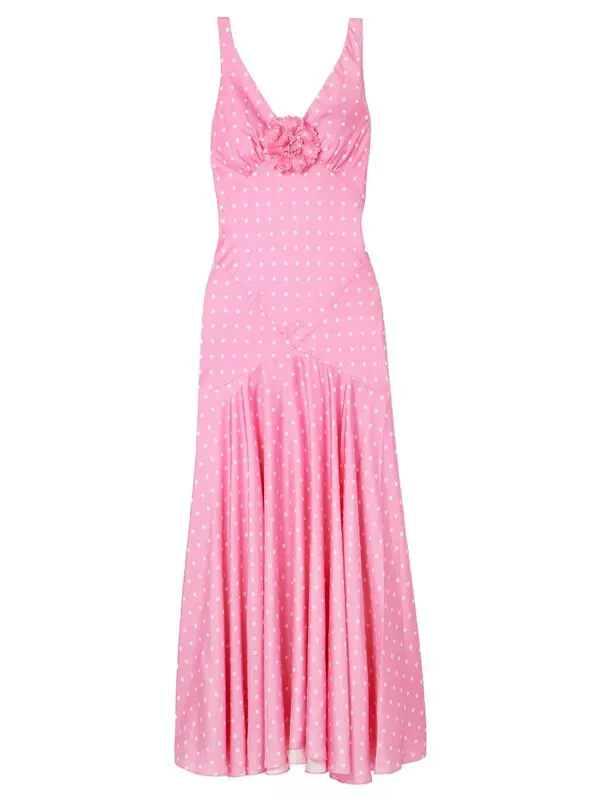 RODARTE Embellished Polka-dot Silk-satin Twill Gown - Pink