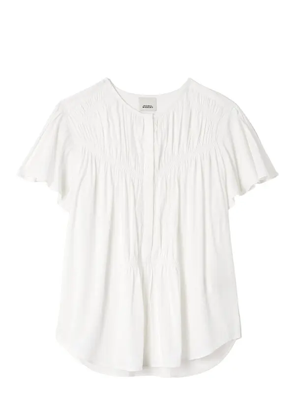 Isabel Marant Synda Gathered Modal-blend Blouse - White