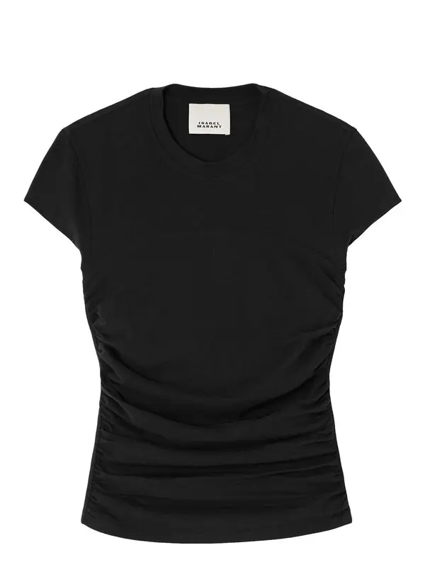 Isabel Marant Maelie Cotton-jersey T-shirt - Black