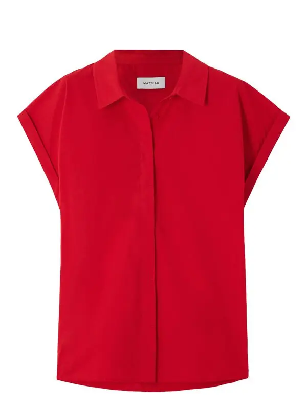 Matteau Organic Cotton-poplin Shirt - Red
