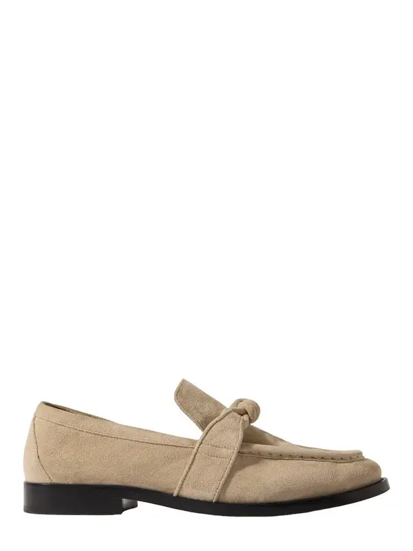Bottega Veneta Astaire Embellished Suede Loafers - Neutrals