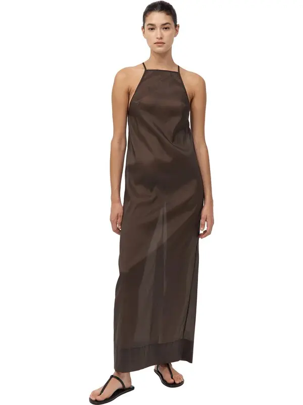 ST AGNI Column Maxi Dress - Black Olive