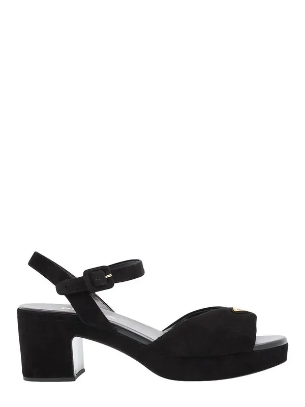 Prada Suede Platform Sandals - Black