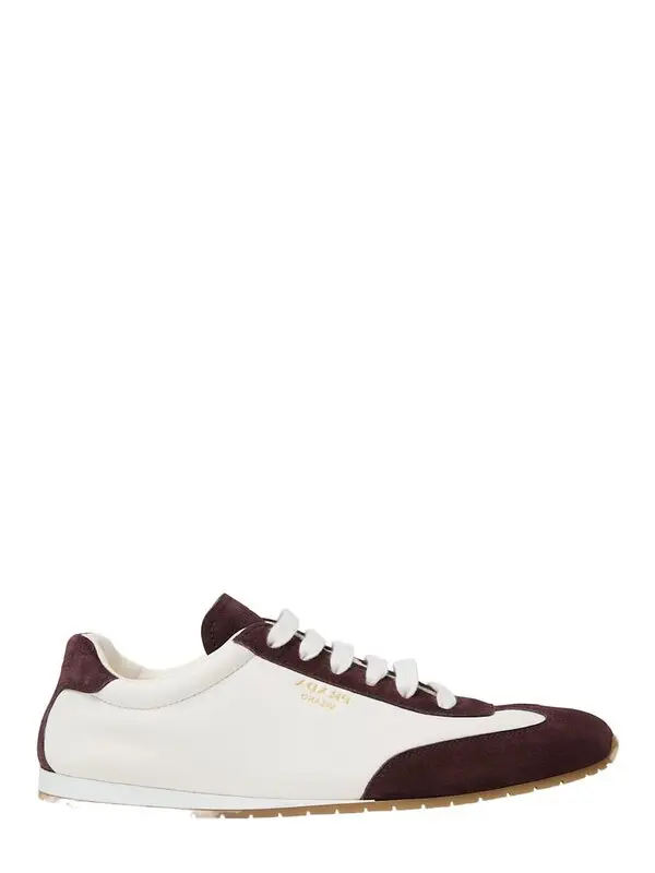 Prada Suede And Leather Low-top Sneakers - Avorio/bordeaux