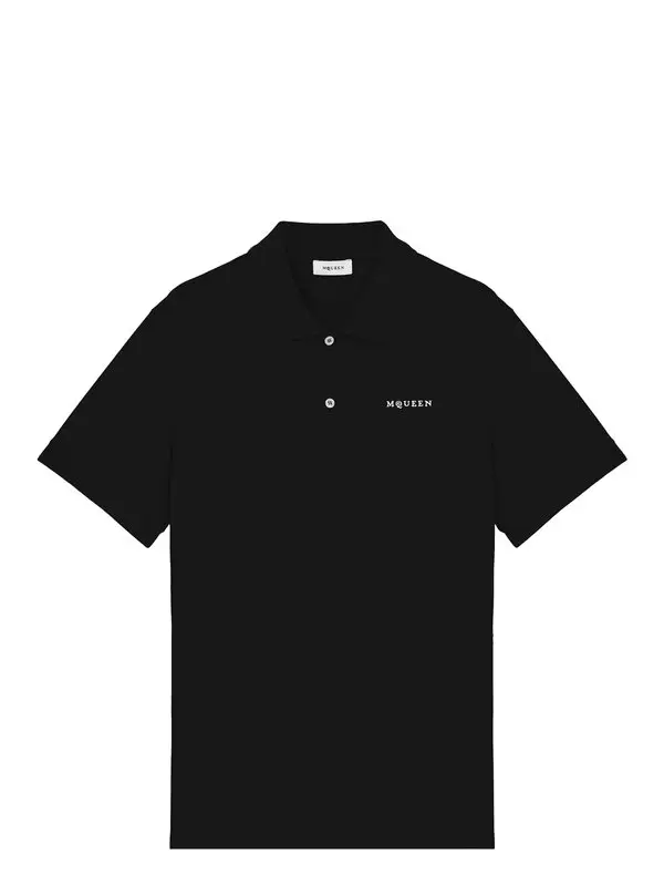 Alexander McQueen Cotton Logo Polo Shirt - Black